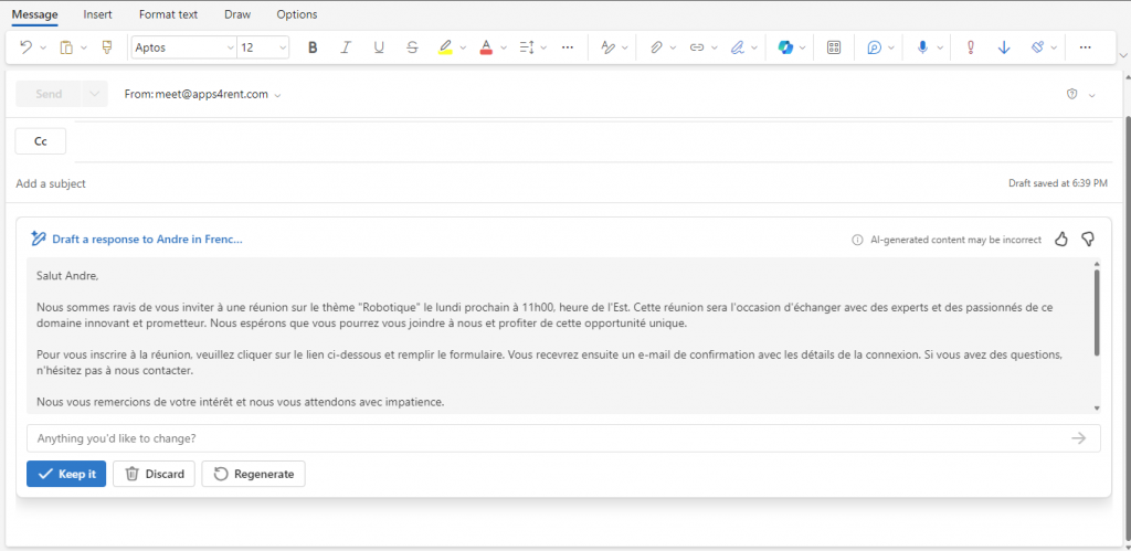 Supported Languages in Copilot for Drafting Emails within Outlook | O365cloudexperts